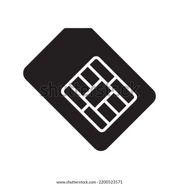 Mobile Phone Sim Card Icon Black Stock Vector (Royalty Free) 2200523571 ...