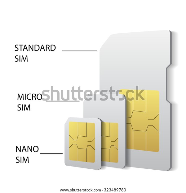 Mobile Phone Sim Card Size Standard Stock Vector (Royalty Free) 323489780