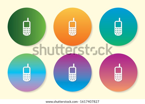 Mobile Phone Six Color Gradient Icon Stock Vector (Royalty Free ...