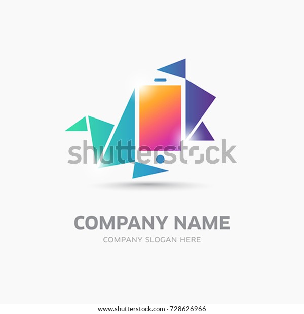 Mobile Phone Symbol Logo Template Stock Vector (Royalty Free) 728626966