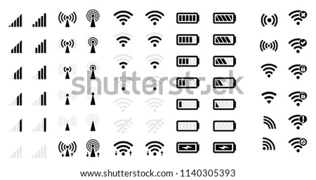 Mobile Phone System Icons Wireless Wifi Stock Vector (Royalty Free ...
