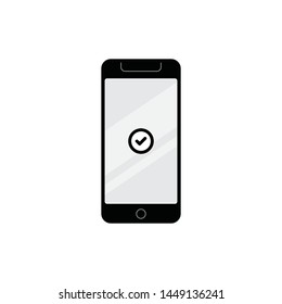 Mobile Phone Tick Checkmark Icon Smartphone Stock Vector (Royalty Free ...