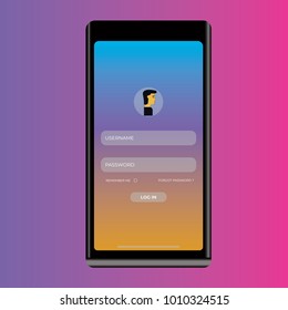 Mobile Phone Vector Login Page Design Stock Vector (Royalty Free ...