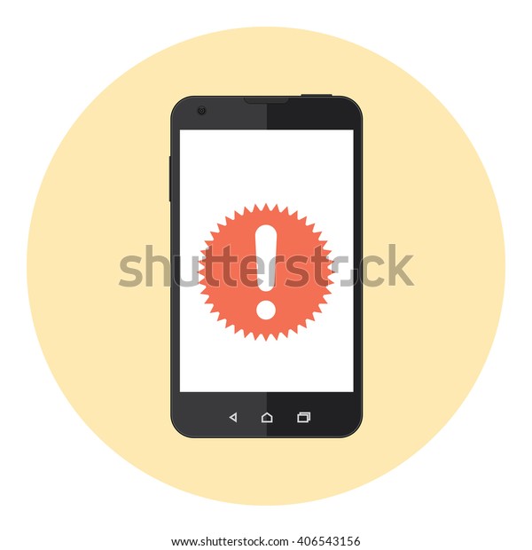 Mobile Phone Warning Sign On Screen Stock Vector (Royalty Free ...
