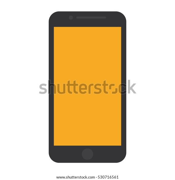 Mobile Phone Yellow Screen Technology Vector Stock Vector (Royalty Free ...