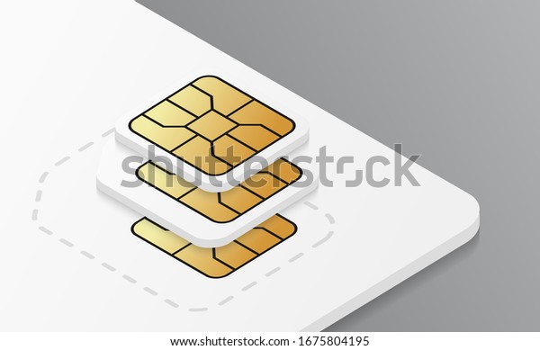 Mobile Plastic Sim Card Mockup Standard Stock Vector (Royalty Free ...