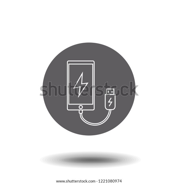 Mobile Power Charge Icon Sign Smartphone Stock Vector (Royalty Free ...
