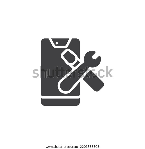 Mobile Repair Service Vector Icon Filled Stock Vector (Royalty Free ...