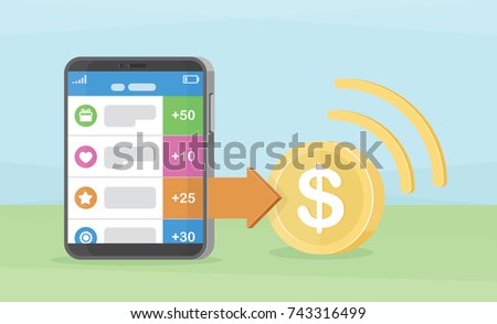 Mobile Reward Earn Application Stock Vector (Royalty Free) 743316499 ...