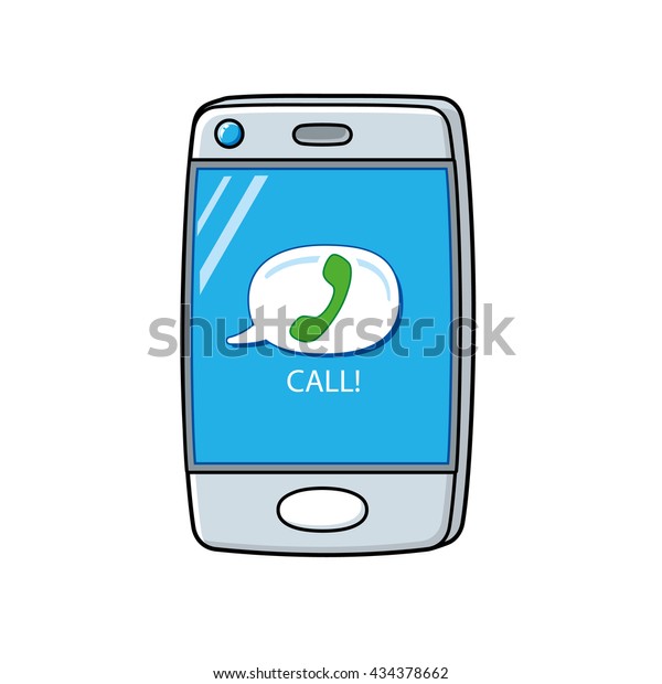 Mobile Smart Phone Calling Cartoon Icon Stock Vector (Royalty Free ...
