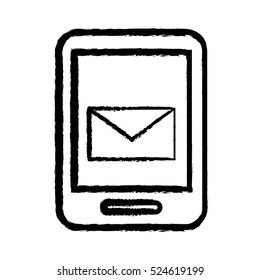 Mobile Smartphone Email Icon Vector Illustration Stock Vector (Royalty ...