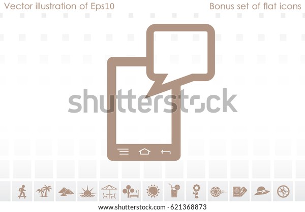 Mobile Sms Icon Vector Illustration Eps Stock Vector (Royalty Free ...
