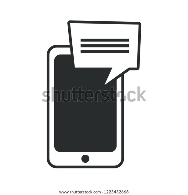 Mobile Speech Bubble On White Background Stock Vector (Royalty Free ...