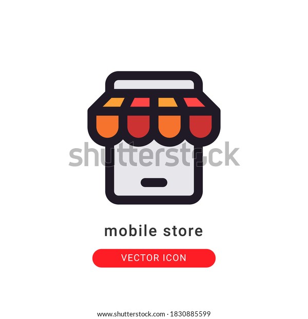 Mobile Store Icon Vector Illustration Mobile Stock Vector (Royalty Free ...