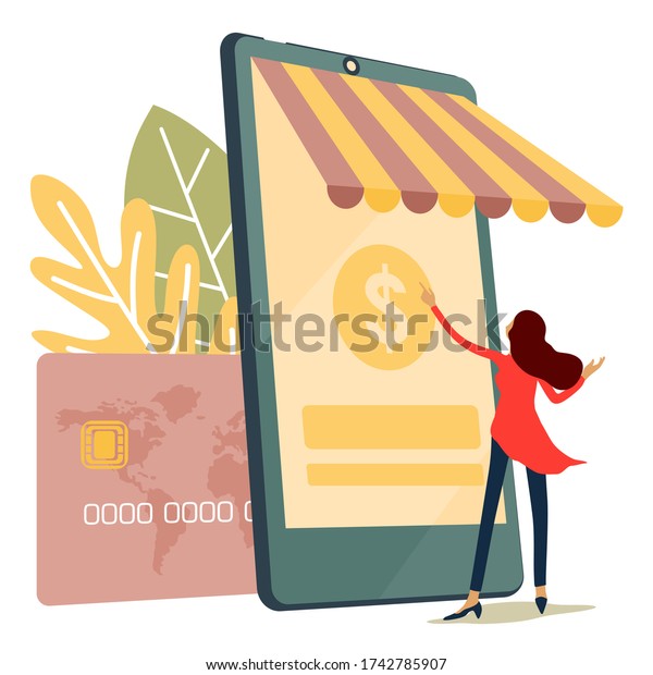 Mobile Tariff Payment Concept Money Symbol Stock Vector (Royalty Free ...
