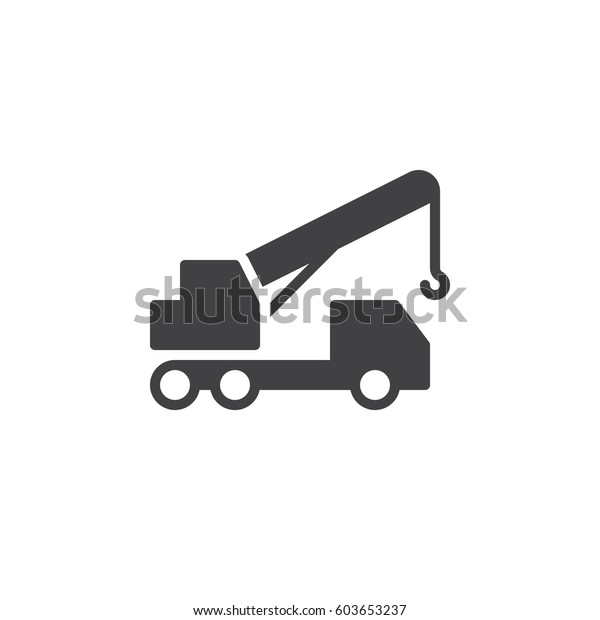 Mobile Telescopic Truck Mounted Crane Icon Stock Vector (Royalty Free ...