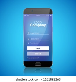 Mobile Ui Login Register App Template Stock Vector (Royalty Free ...