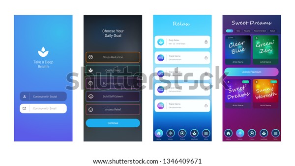Mobile Ui Ux Template Mockup Wireframe Stock Vector (Royalty Free ...