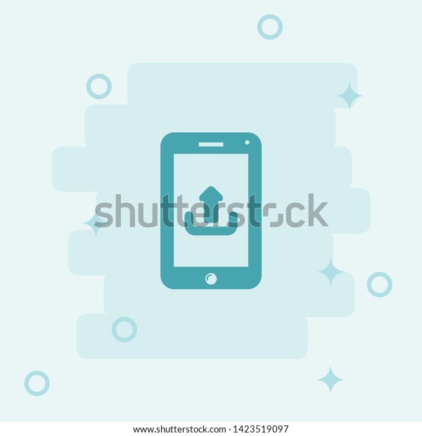 Mobile Uploading Icon Simple Icon Blue Stock Vector (Royalty Free ...