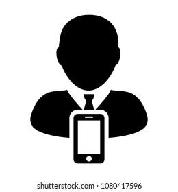 Mobile User Icon Vector Male Person Stock Vector (Royalty Free ...