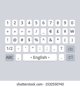 Vektor Stok Mobile Vector Keyboard Smartphone Symbols Set (Tanpa ...