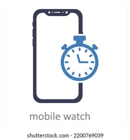 Mobile Watch Time Icon Concept Stock Vector (Royalty Free) 2200769039 ...