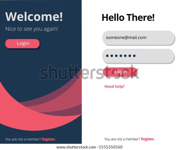 Mobile Welcome Login Screen Ui Ux Stock Vector (Royalty Free ...