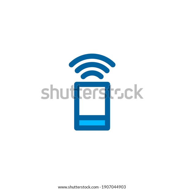 Mobile Wireless Icon Blue Color Style Stock Vector (Royalty Free ...