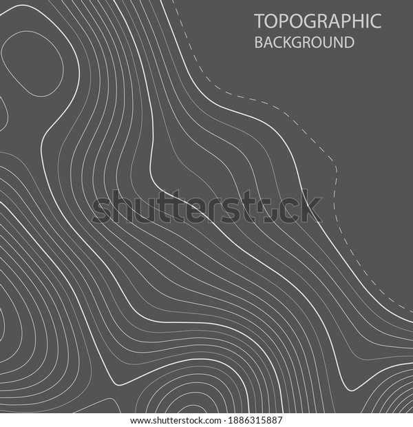 Mobiletopographic Map Gray Outlines On Dark Stock Vector (Royalty Free ...