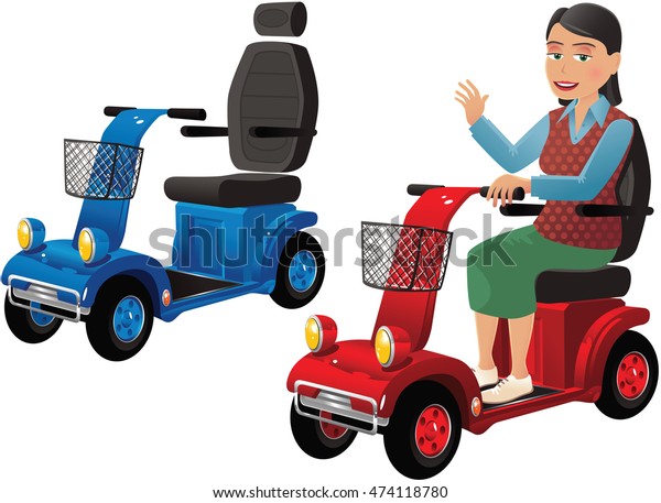 Mobility Scooters Older Person Stock Vector (Royalty Free) 474118780