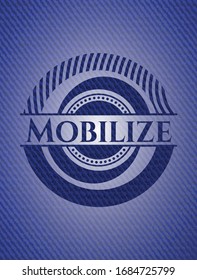 Mobilize Emblem Jean Background Vector Illustration Stock Vector ...