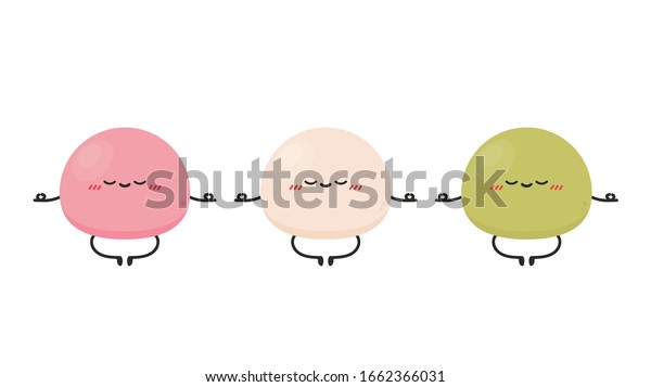 Mochi Character Design Wallpaper Free Space Stock Vector Royalty Free 1662366031
