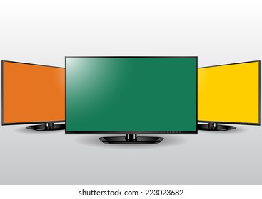 Mock Led Tv Colorful Backgrounds Stock Vector (Royalty Free) 223023682 ...