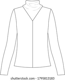 Mock Neck Top Mock Neck Smart Stock Vector (Royalty Free) 1795813183 ...