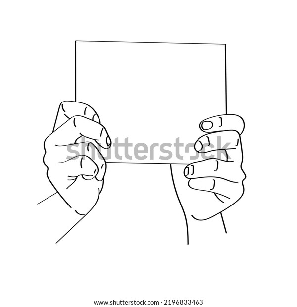 Mockup Banner Hands Sketch Vector Illustration Stock Vector (Royalty ...