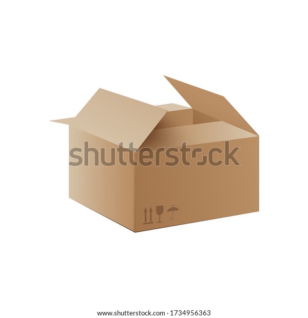 Mockup Carton Delivery Packaging Half Open Stock Vector (Royalty Free ...
