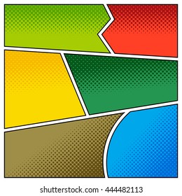 Mockup Comic Backgrounds Halftone Effects Strip Stock Vector (Royalty ...