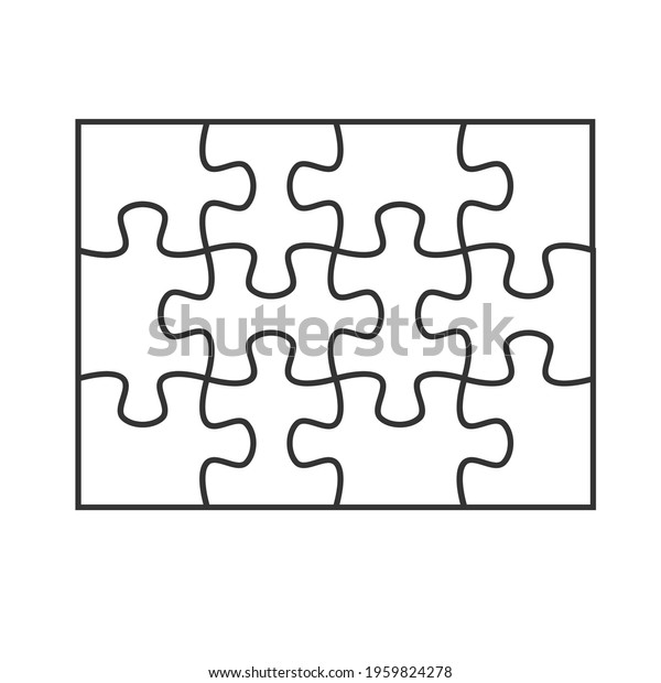 Mockup Jigsaw Puzzle Overlapping Puzzles Game Stock Vector (Royalty ...
