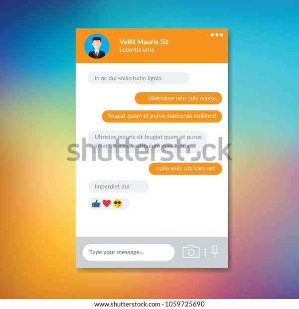 Mockup Mobile Messenger Screen App Template Stock Vector (Royalty Free ...