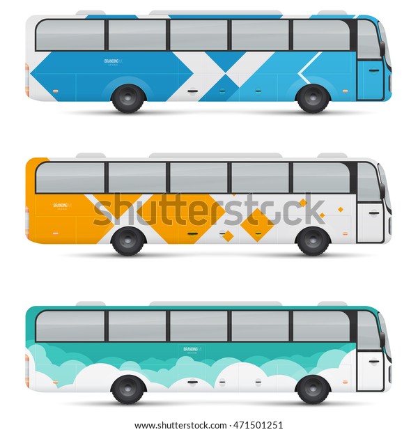Mockup Passenger Bus Design Templates Transport Stock Vector (Royalty ...