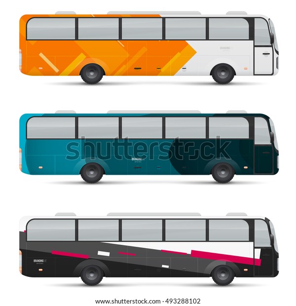 Mockup Passenger Bus Design Templates Transport Stock Vector (Royalty ...