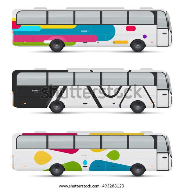 Mockup Passenger Bus Design Templates Transport Stock Vector (Royalty ...