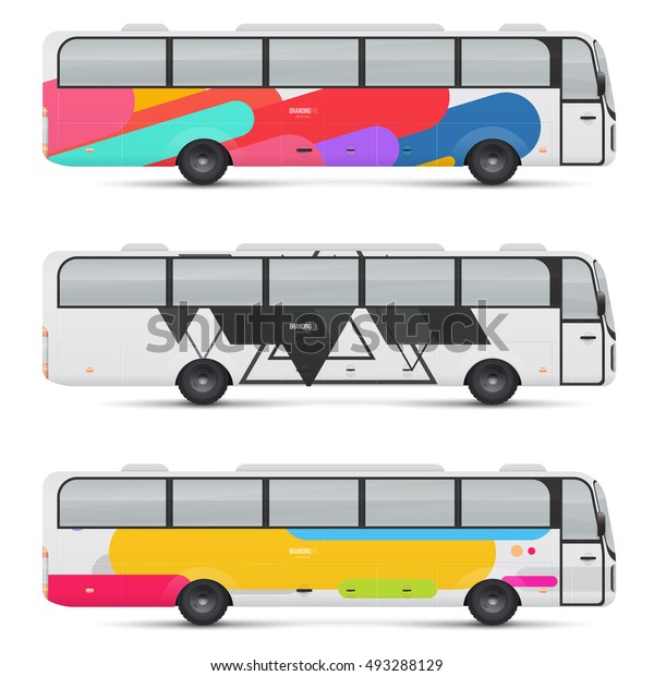 Mockup of passenger bus. Design templates for transport. Branding for ...