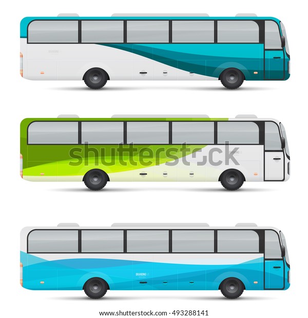 Mockup Passenger Bus Design Templates Transport Stock Vector (Royalty ...