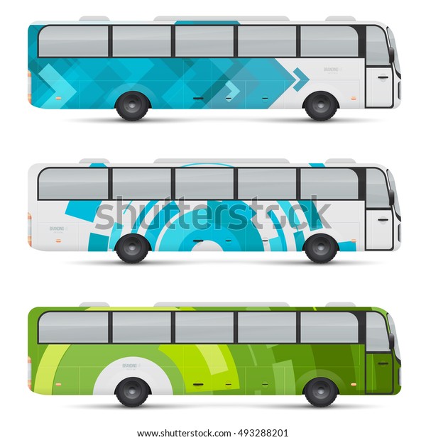 Mockup Passenger Bus Design Templates Transport Stock Vector (Royalty ...