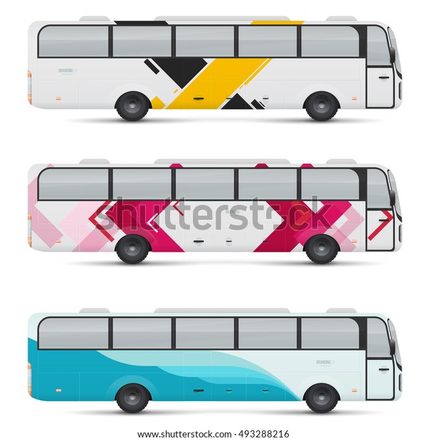 Mockup Passenger Bus Design Templates Transport: immagine vettoriale ...