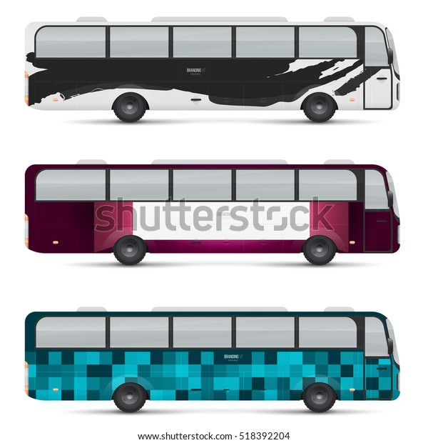 Mockup Passenger Bus Design Templates Transport Stock Vector (Royalty ...