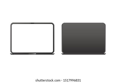 Mockup Realistic Laptop Front Side Screen Stock Vector (Royalty Free ...