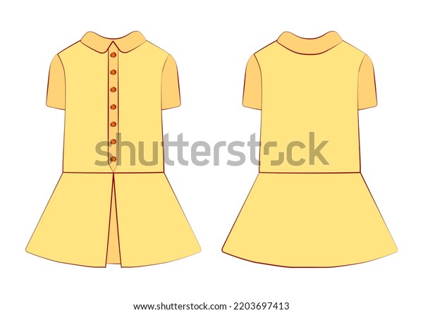Model Children Dress Front Back View Stock Vector (Royalty Free ...