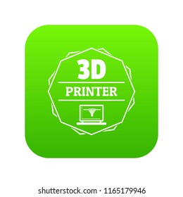 Modeling 3d Printing Icon Green Vector Stock Vector (Royalty Free ...
